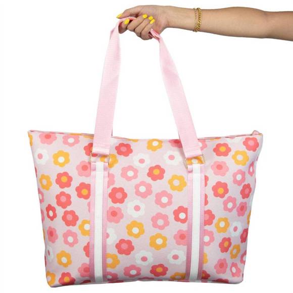 Katydid | Bags | New Katydid Groovy Flowers Tote Bag In Light Pink ...